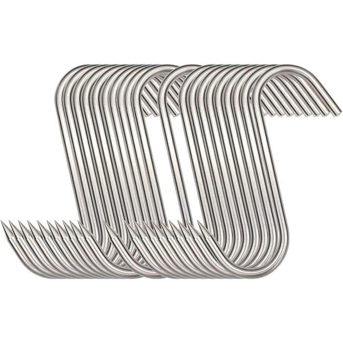 Crochet de Boucher, Lot de 20 Crochets de Cuisine en Acier Inoxydable ...