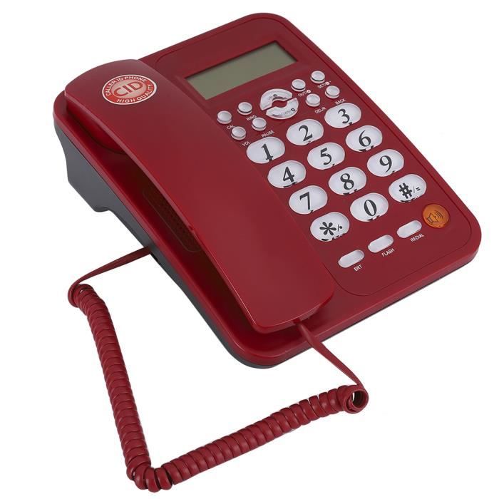 Téléphone Fixe Filaire Bureau Maison avec Caller ID et Écran LCD ...
