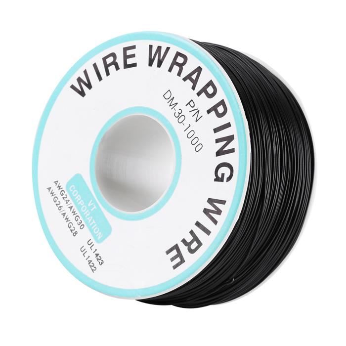 Walfront Rouleau De Câble 250m 30awg Noir Fil Electrique Câble De