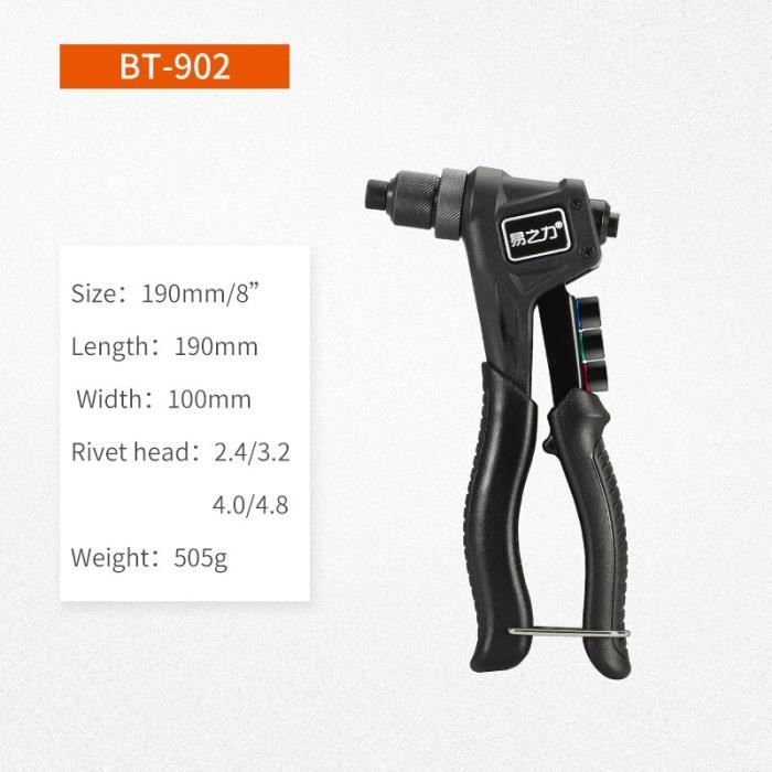 Pistolet à Riveter YWEI BT-902 avec Rivet et écrou - Kit de bricolage à la maison - Cdiscount ...