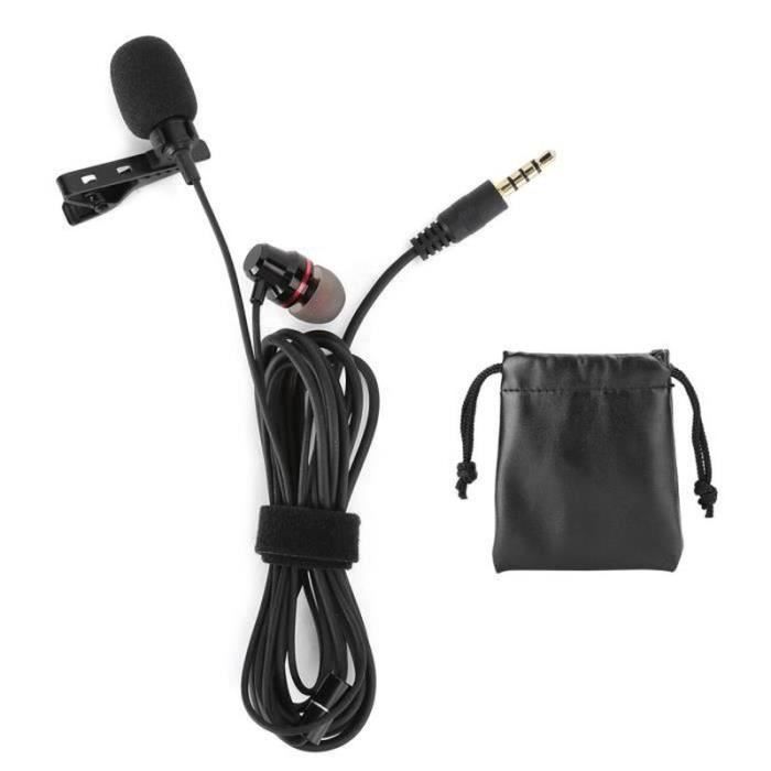 Drfeify Microphone cravate Mini microphone filaire 2 en 1 avec ...
