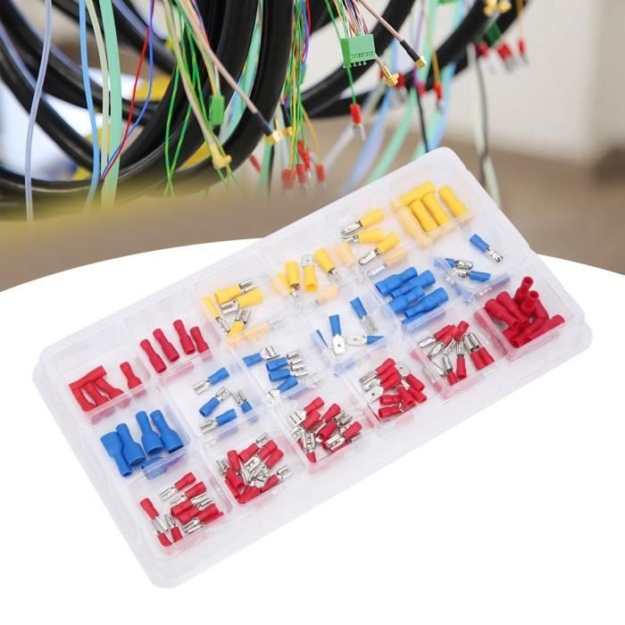 ZJCHAO Bornes de fil Cosses de Fils, 120 Connecteurs de Fils électriques, Kit de Cosses à Sertir ...