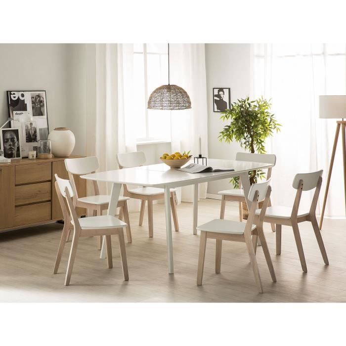 Table de cuisine extensible - BELIANI - SANFORD - Blanc - Contemporain ...