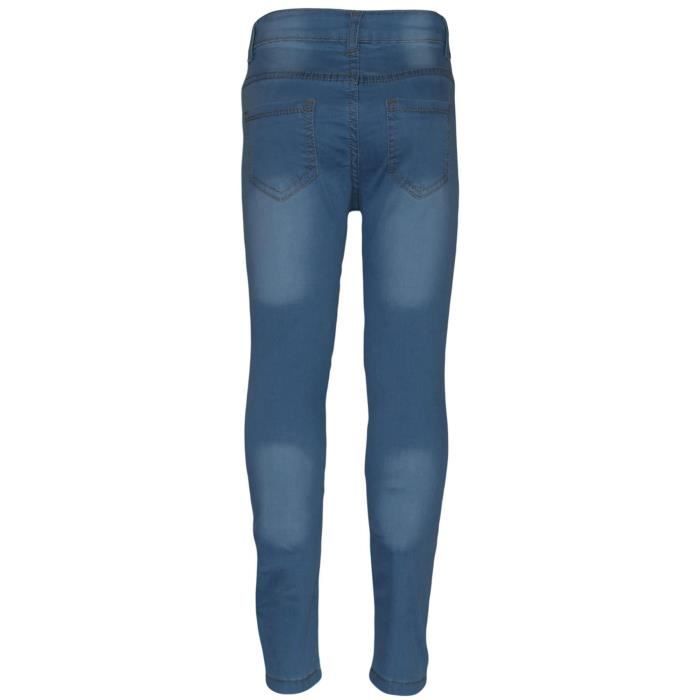Enfants Filles Extensible Denim Jeans Déchiré Délavée lambeaux Maigre ...