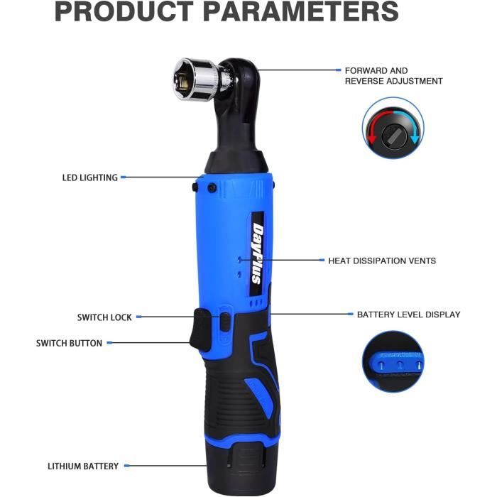 HSHa Clé à cliquet sans fil 12V outil électrique à clé oite, outil ...