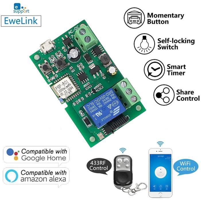 Module De Relais De Commutation Wifi à 1 Canal Lapplication Ewelink Est Utilisée Pour Contrôler