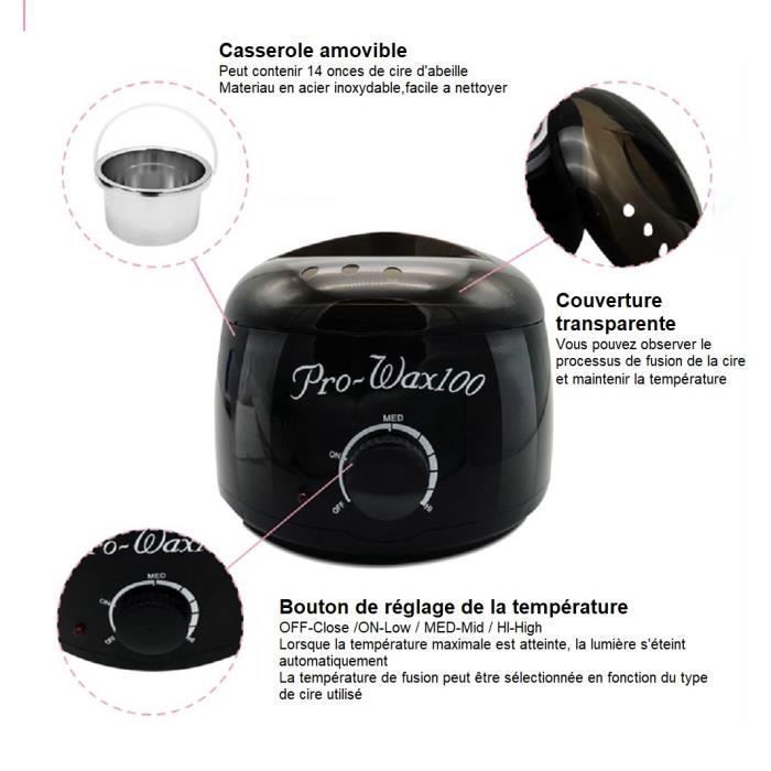 Appareil Epilation Chauffe-cire 500ML Kit Professionnel Wax Warmer ...