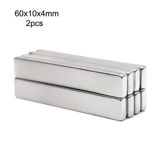 60x10x4mm 2 pièces - ZOOFOXS N35 bloc aimant néodyme fort terres rares ...