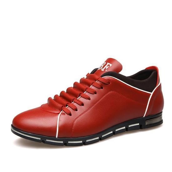 Mode Hommes Derby chaussures cuir confortable Rouge - Cdiscount Chaussures