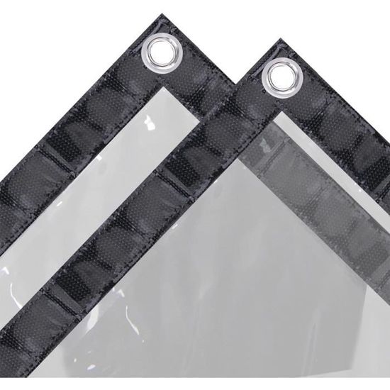 2X2.5M Bâche Transparente Avec Œillets - 420G-M² Pvc Bache Transparente ...