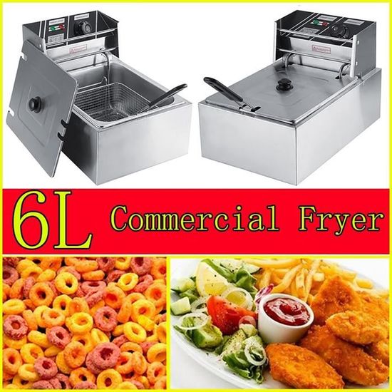 YUYZN friteuse commerciale Friteuse électrique en acier inoxydable 6L ...