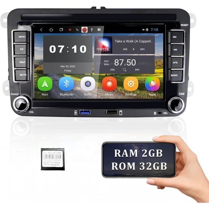 2+32G Android Autoradio Avec Navi Pour Vw Golf 5 6 Skoda Polo Passat Tiguan Touran, 7 Pouces ...