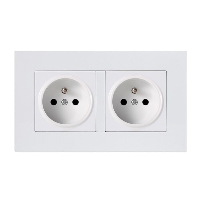 Double prise 2P+T 16A précâblée Blanc - Cdiscount Bricolage