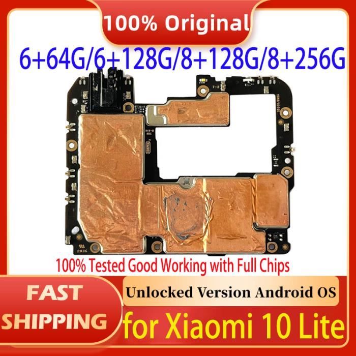 6G-64G-Carte mère originale débloquée pour Xiaomi Mi 10 Lite, Circuit imprimé complet de ...