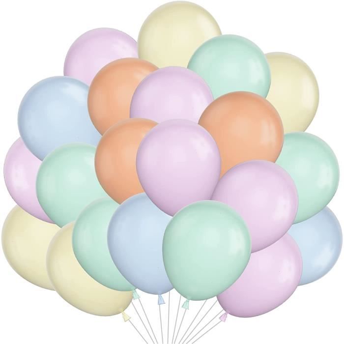 Ballon Pastel, 60Pcs Macaron Ballon Anniversaire, Macaron Couleur ...