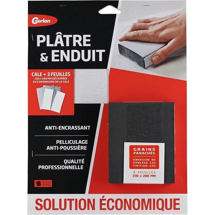 Ponçage Facile : Cale à Poncer Placo, Plâtre, Enduit + 3 Abrasifs ...