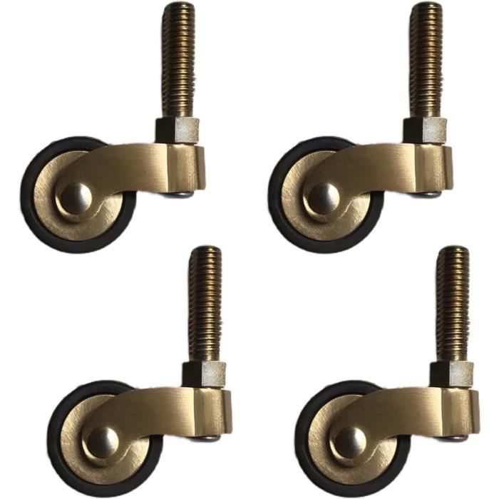 4X Roulettes Pivotantes 25 Mm,Roues En Laiton Massif,Roulettes Pour ...