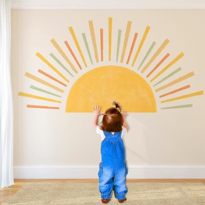 Boho Soleil Stickers, chambre d'enfant Motif soleil,Muraux Enfants Arc ...