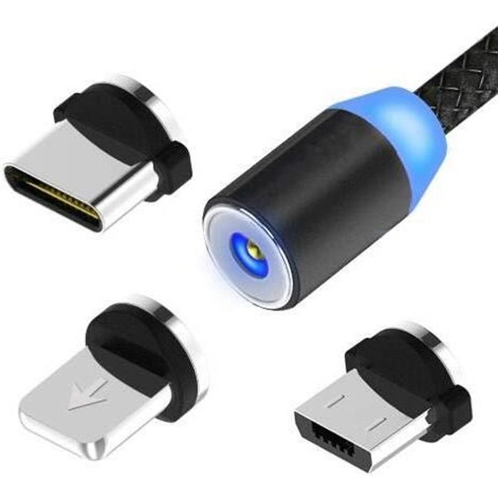 3 en 1 Chargeur de câble Câble magnétique Charge rapide Câble USB de ...