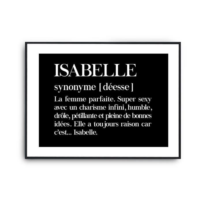 Affiche - Isabelle - Prénom définition - Humour - Papier 310 g/m² - A2 ...