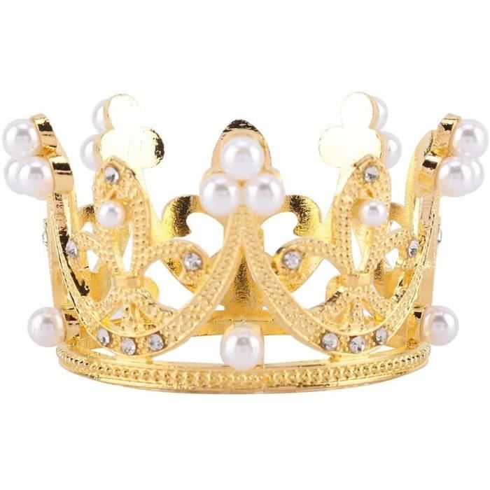 Couronne dor cake topper - mini anniversaire couronne perle princesse ...