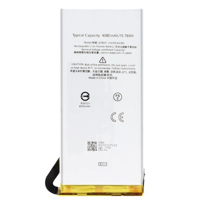 Batterie interne - AVIZAR - GTB1F - 4080mAh - Compatible Google Pixel 5 - Lithium Ion ...