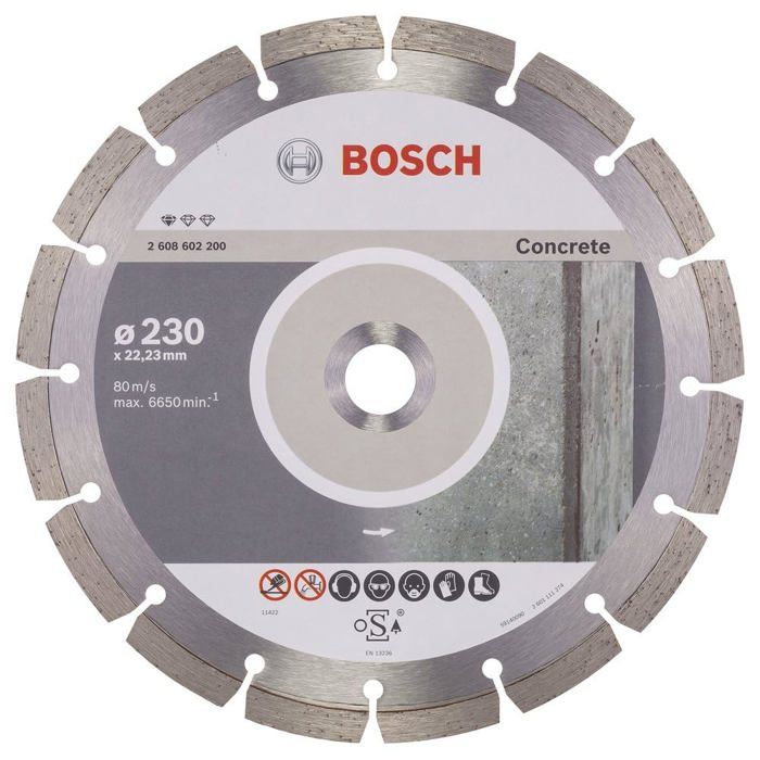 Disque à tronçonner diamanté - Bosch - Standard for Concrete - 230 mm ...