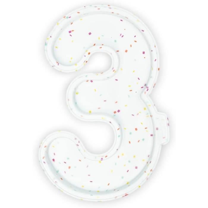 Set De 2 Moules En Silicone Pour Layer Cake, Number Cake, Chiffres 3 ...