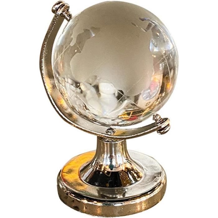 Lot De 2 Globes Ronds En Verre Avec Carte Du Monde - Mini Boule De ...