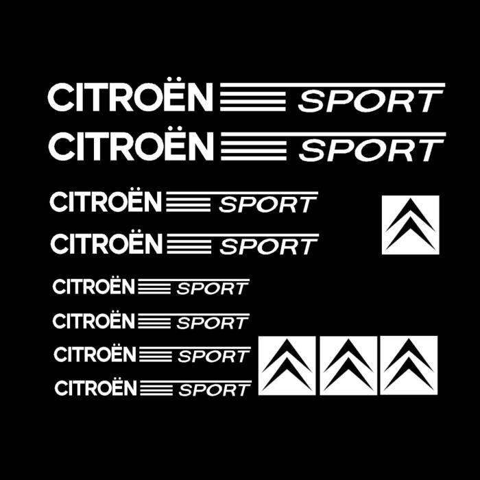 12 stickers CITROËN SPORT – BLANC – DS5 DS3 DS4 C3 C4 C1 DS2 DS7 Xsara ...
