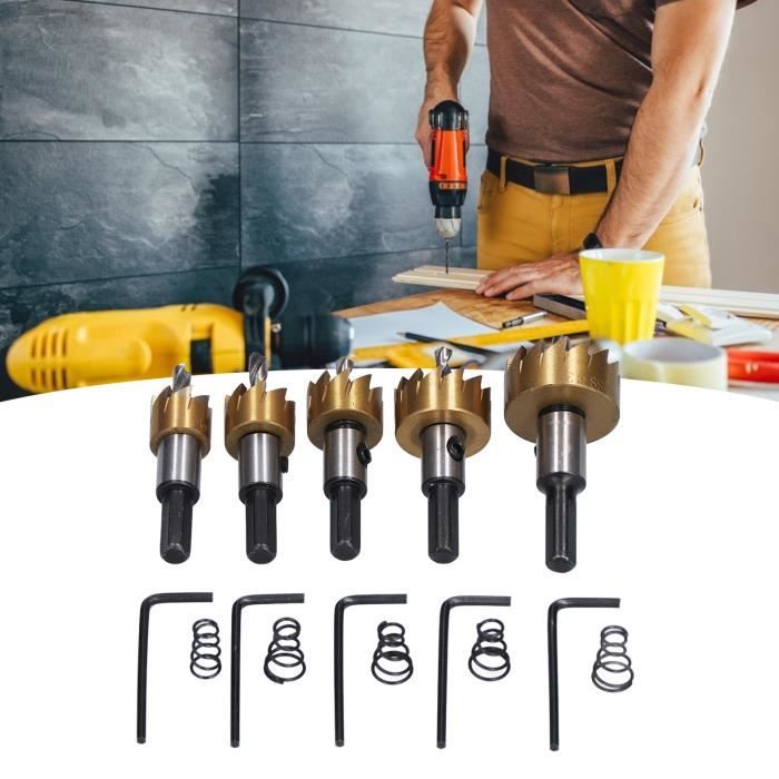 DEX Kit Scie-cloche Métal 5Pcs Acier Haute Carbone 16 18.5 20 25 30mm ...