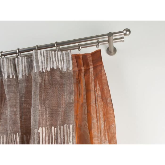 InCasa Double Tringle a Rideaux O 20 mm, L. 280 cm. en Acier satine Complet - Cdiscount Maison