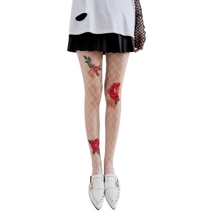 Collants Moulants En Résille Pour Femme Motif Floral Très Pratique Et