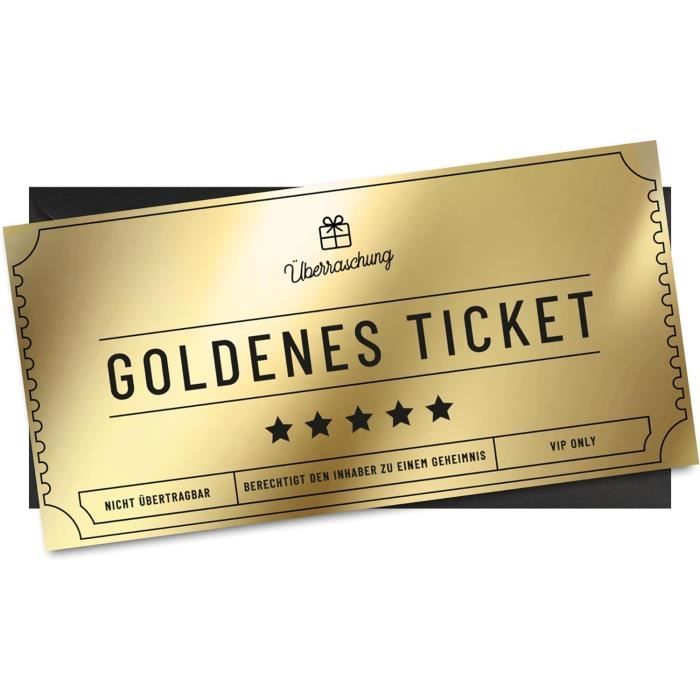 Koko&Lora® Ticket Doré À Écrire Soi-Même \ Carte Avec Enveloppe \ Idéal ...