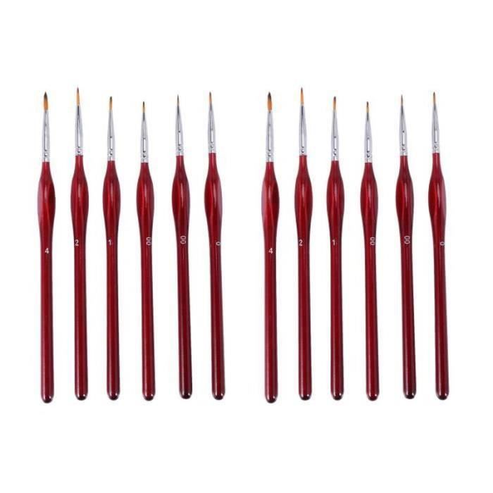 12 pieces Pinceaux fins - ensemble de pinceau de peinture au detail ...