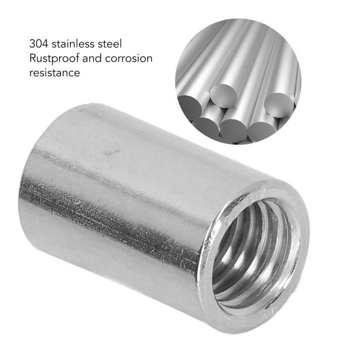 LAM-écrou d'accouplement à tige ronde 10 pièces écrou d'accouplement connecteur à tige ronde ...