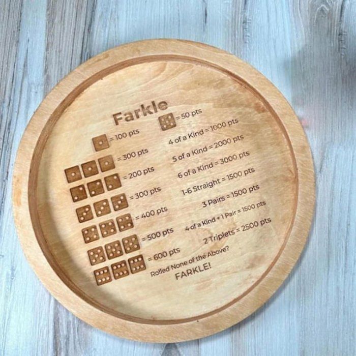Plateau à dés en bois pour jeu de dés classique Farkle, plateau à dés ...