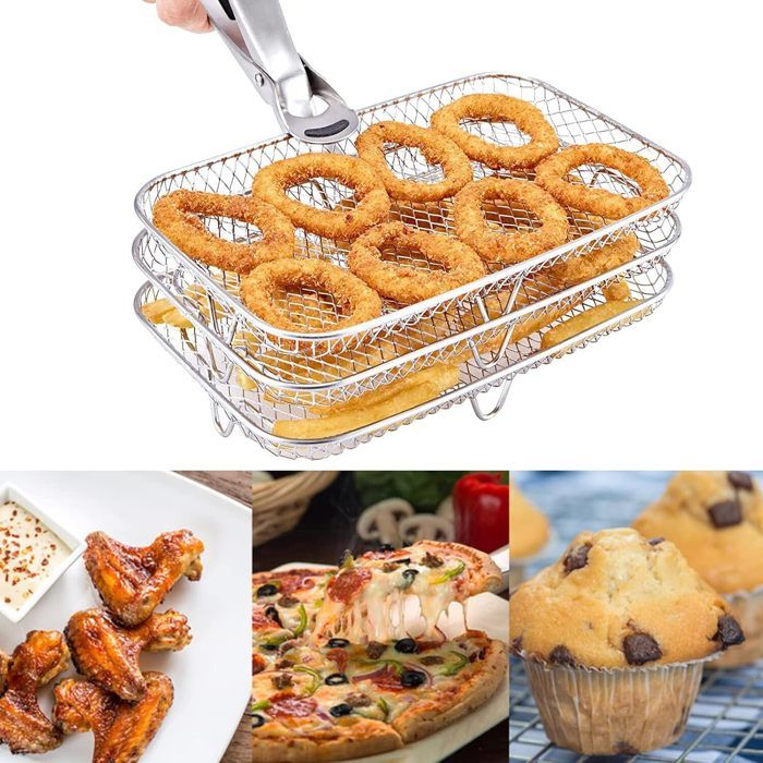 Grille Vapeur pour Friteuse à Air, Accessoires pour Friteuse à Air,Avec les Accessoires en Acier ...