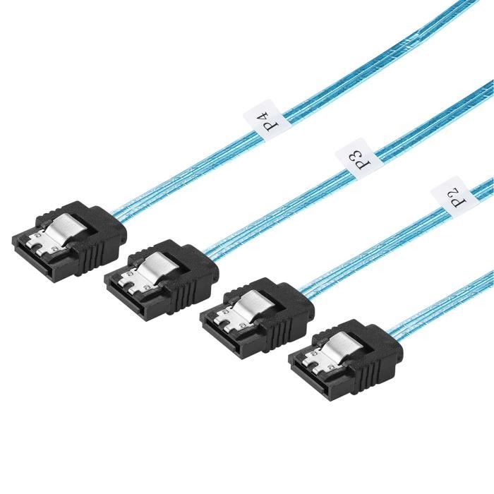 Câble Slim Line Mini Sas 4.0 Sff8654 4I 38 Broches Hôte Vers 4 Sata 7 ...