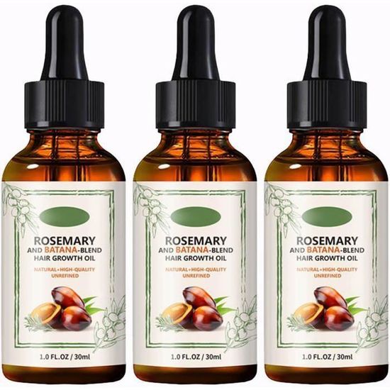 Huile Pousse des Cheveux Huile de Batana et Huile de Romarin Serum Pousse CheveuxNourrit Cuir ...