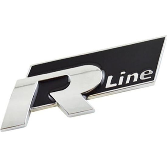 3D Métal R Line Autocollant Emblème Badge Noir Argent VW R-Line ID137 ...