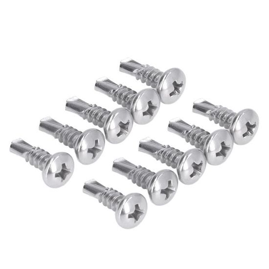 URB--Vis autoperceuse - 200 pcs vis auto-perceuse tête ronde 410 attaches en acier inoxydable ...