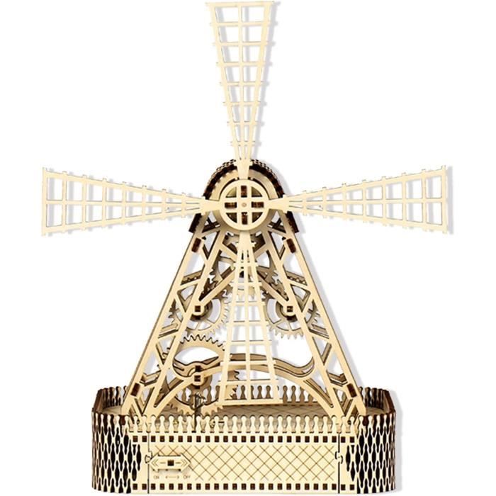 Puzzle 3D en bois moulin à vent pour adultes - Puzzle en bois - Modèle ...