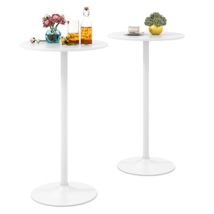 Tables de Bar Haute Lot de 2 - RELAX4LIFE - Dia 60CM - 2 Hauteurs ...