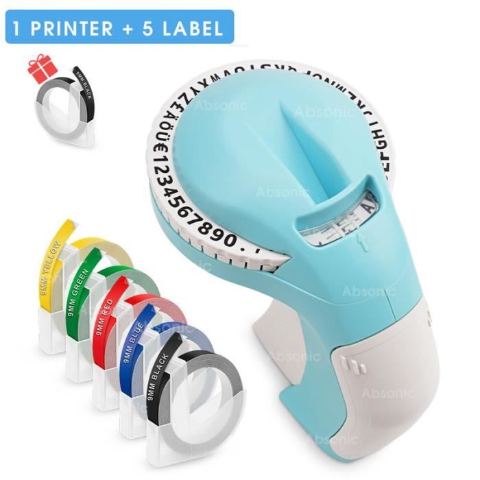 Jeu d'imprimante 16-Étiqueteuse de gaufrage manuelle portable ...