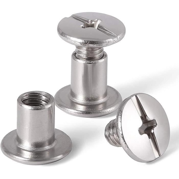 Rivets de Reliure Vis à Tête Croix Ronde en Métal Post Rivet à Ongles ...