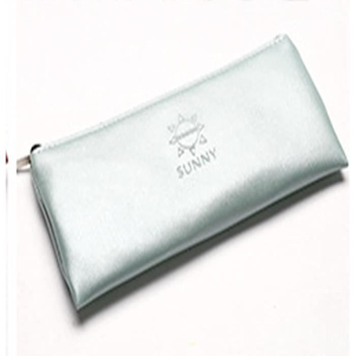 Trousse Plate Pu De Grande Capacité Monochrome Avec Fermeture Éclair ...