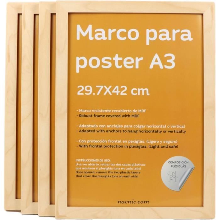 Jeu de 4 cadre photo classique solide pour protéger et afficher des ...