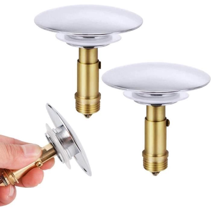 Lot de 2 bouchons de vidange pour évier de salle de bain, lavabo, évier ...