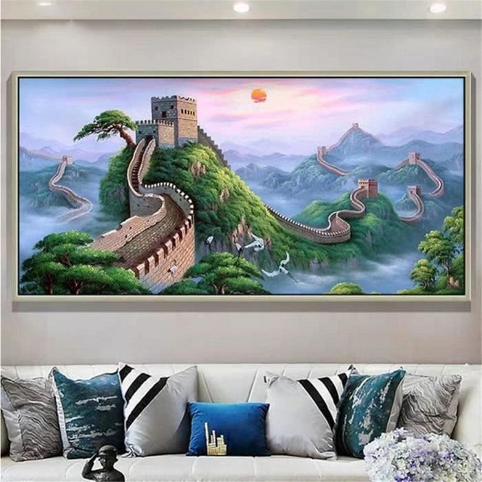 Kit Mosaïque Peinture Diamant Grande Muraille De Chine - DIY 5D - Foret ...